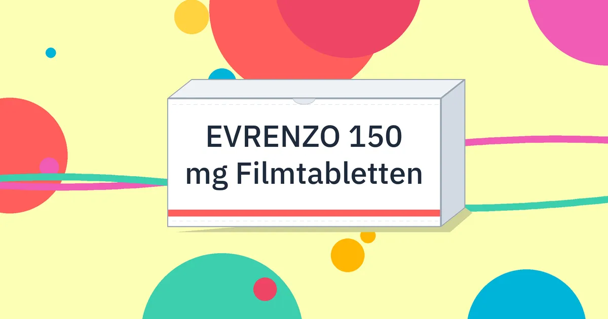 Symbolbild: Packung mit der Aufschrift EVRENZO 150 mg Filmtabletten (PZN 18799771) – Verfügbarkeit und Bezug in Apotheken in Frankfurt am Main