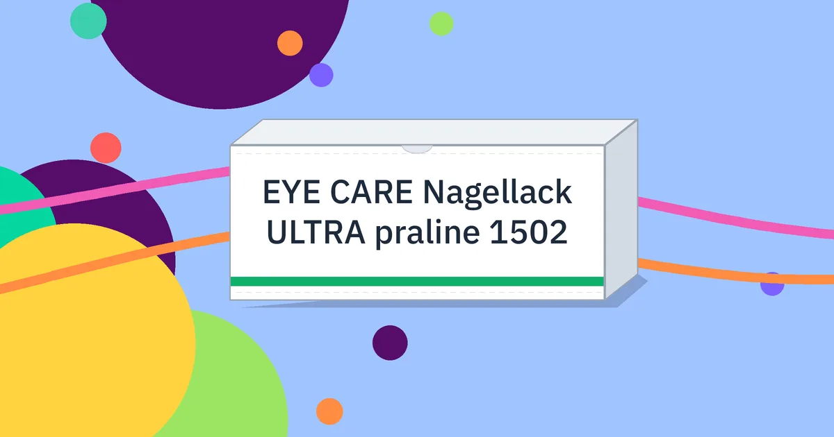 Symbolbild: Packung mit der Aufschrift EYE CARE Nagellack ULTRA praline 1502 (PZN 04314190) – Verfügbarkeit und Bezug in Apotheken in Frankfurt am Main