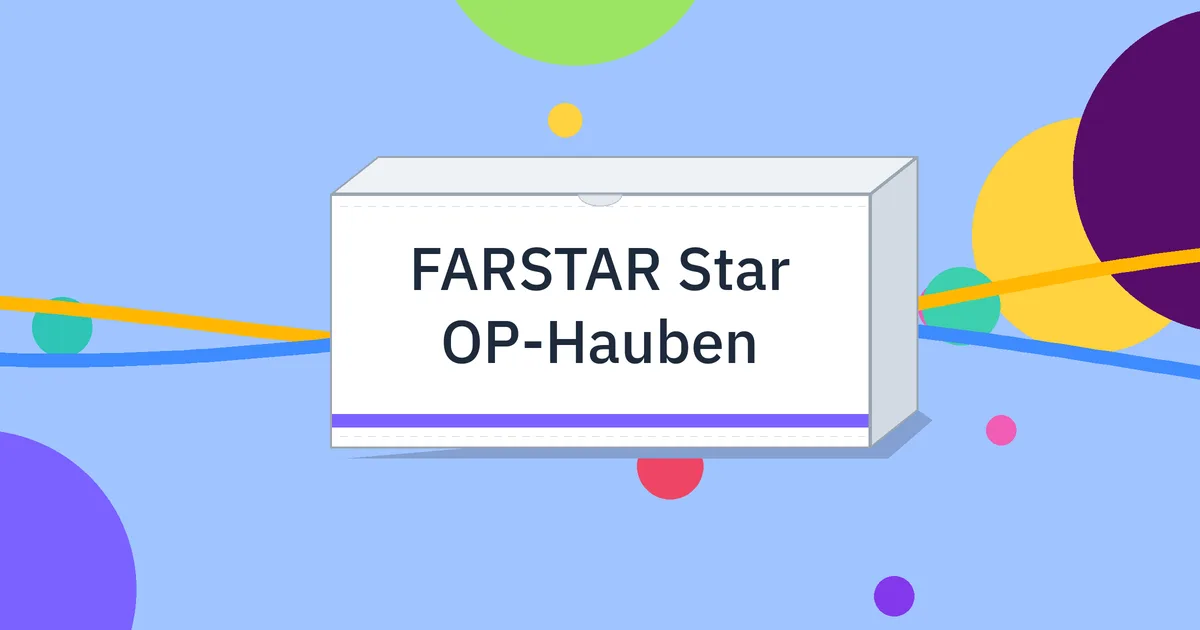 Symbolbild: Packung mit der Aufschrift FARSTAR Star OP-Hauben (PZN 09620997) – Verfügbarkeit und Bezug in Apotheken in Frankfurt am Main