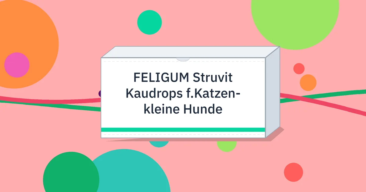 Symbolbild: Packung mit der Aufschrift FELIGUM Struvit Kaudrops f.Katzen-kleine Hunde (PZN 11714429) – Verfügbarkeit und Bezug in Apotheken in Frankfurt am Main
