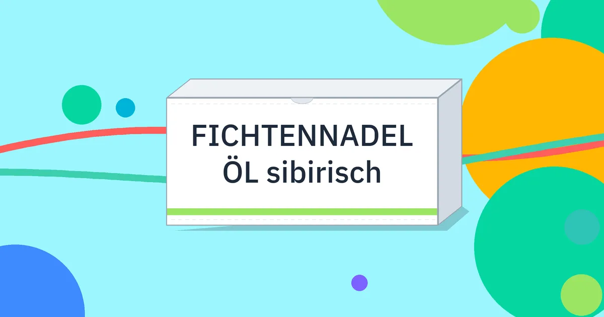 Symbolbild: Packung mit der Aufschrift FICHTENNADEL ÖL sibirisch (PZN 00719961) – Verfügbarkeit und Bezug in Apotheken in Frankfurt am Main