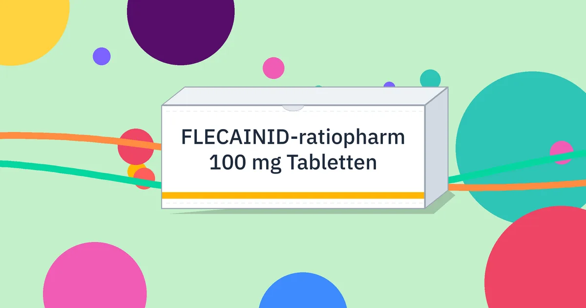 Symbolbild: Packung mit der Aufschrift FLECAINID-ratiopharm 100 mg Tabletten (PZN 04074225) – Verfügbarkeit und Bezug in Apotheken in Frankfurt am Main