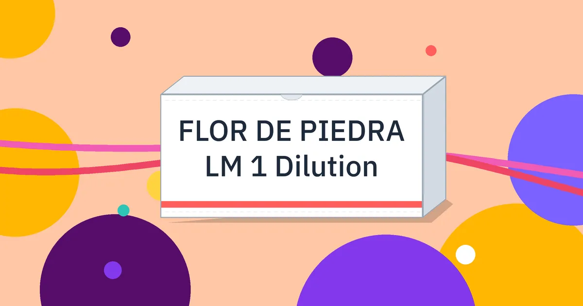 Symbolbild: Packung mit der Aufschrift FLOR DE PIEDRA LM 1 Dilution (PZN 13489132) – Verfügbarkeit und Bezug in Apotheken in Frankfurt am Main