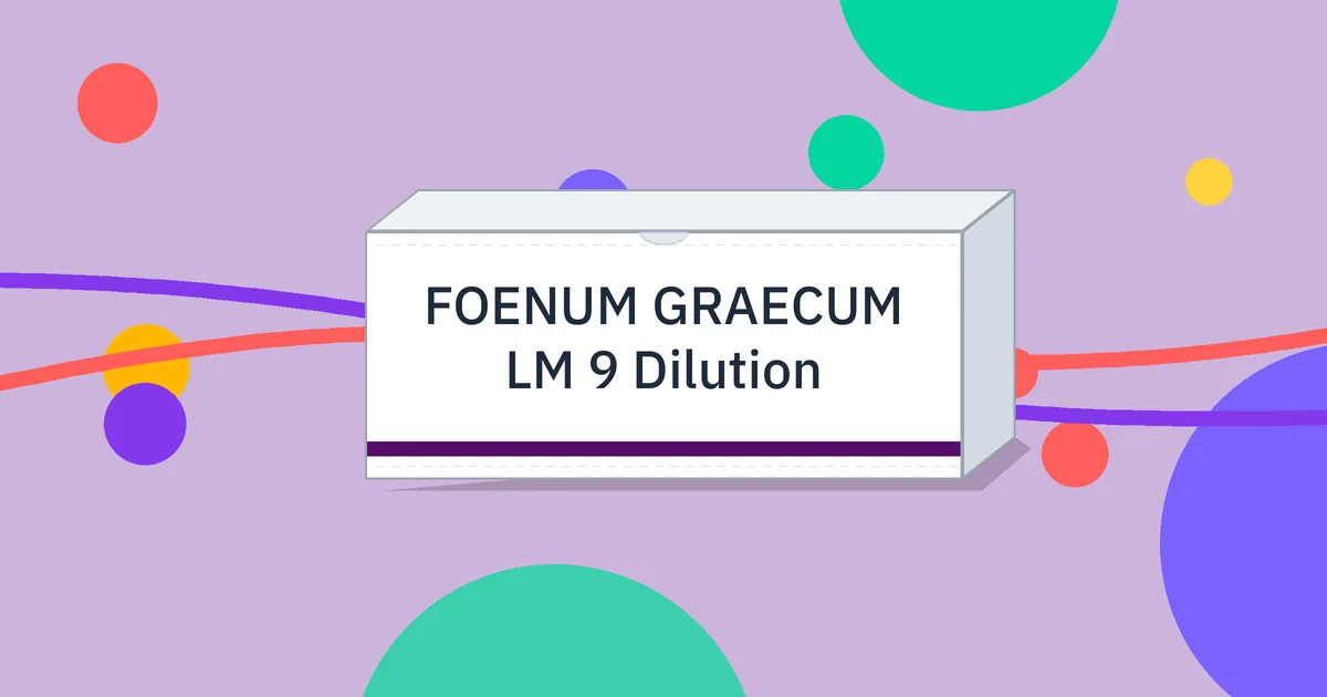 Symbolbild: Packung mit der Aufschrift FOENUM GRAECUM LM 9 Dilution (PZN 13490135) – Verfügbarkeit und Bezug in Apotheken in Frankfurt am Main