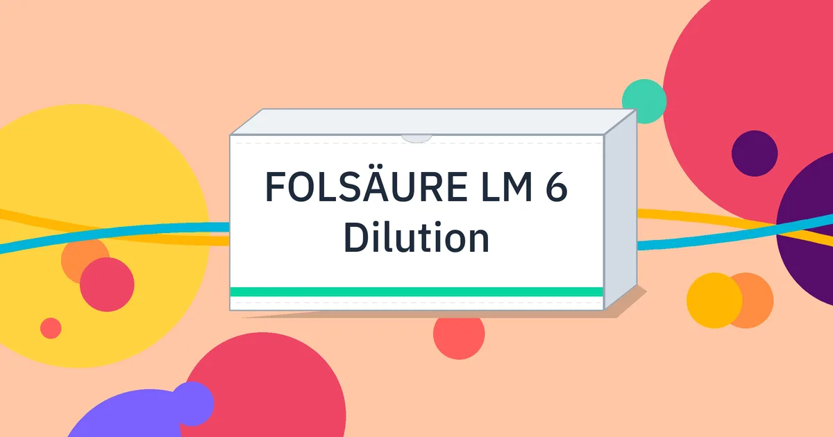 Symbolbild: Packung mit der Aufschrift FOLSÄURE LM 6 Dilution (PZN 12873058) – Verfügbarkeit und Bezug in Apotheken in Frankfurt am Main