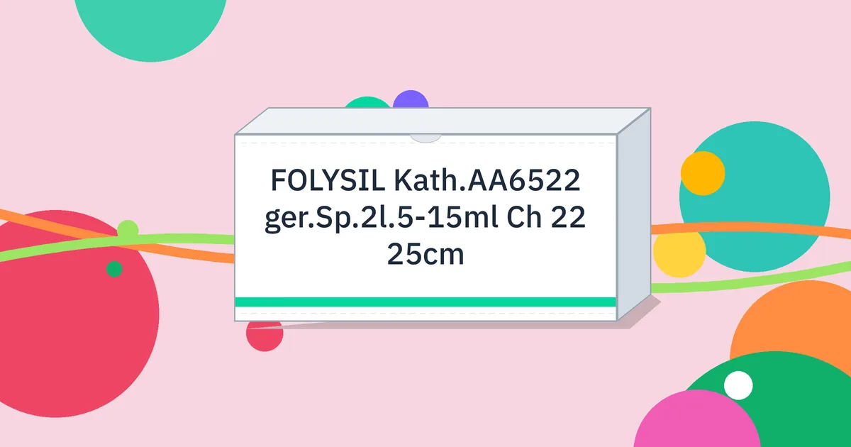 Symbolbild: Packung mit der Aufschrift FOLYSIL Kath.AA6522 ger.Sp.2l.5-15ml Ch 22 25cm (PZN 00151839) – Verfügbarkeit und Bezug in Apotheken in Frankfurt am Main