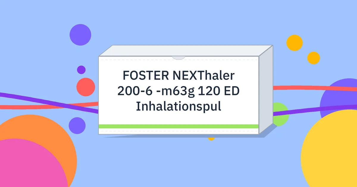 Symbolbild: Packung mit der Aufschrift FOSTER NEXThaler 200-6 -m63g 120 ED Inhalationspul (PZN 19553144) – Verfügbarkeit und Bezug in Apotheken in Frankfurt am Main