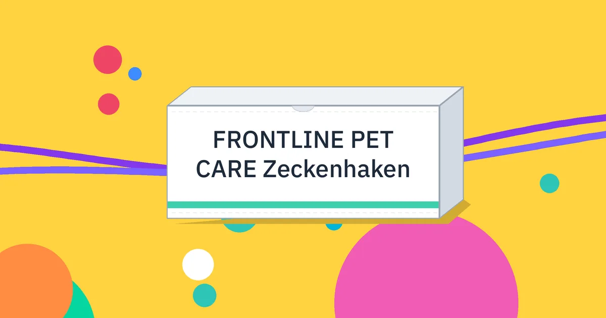 Symbolbild: Packung mit der Aufschrift FRONTLINE PET CARE Zeckenhaken (PZN 12290753) – Verfügbarkeit und Bezug in Apotheken in Frankfurt am Main
