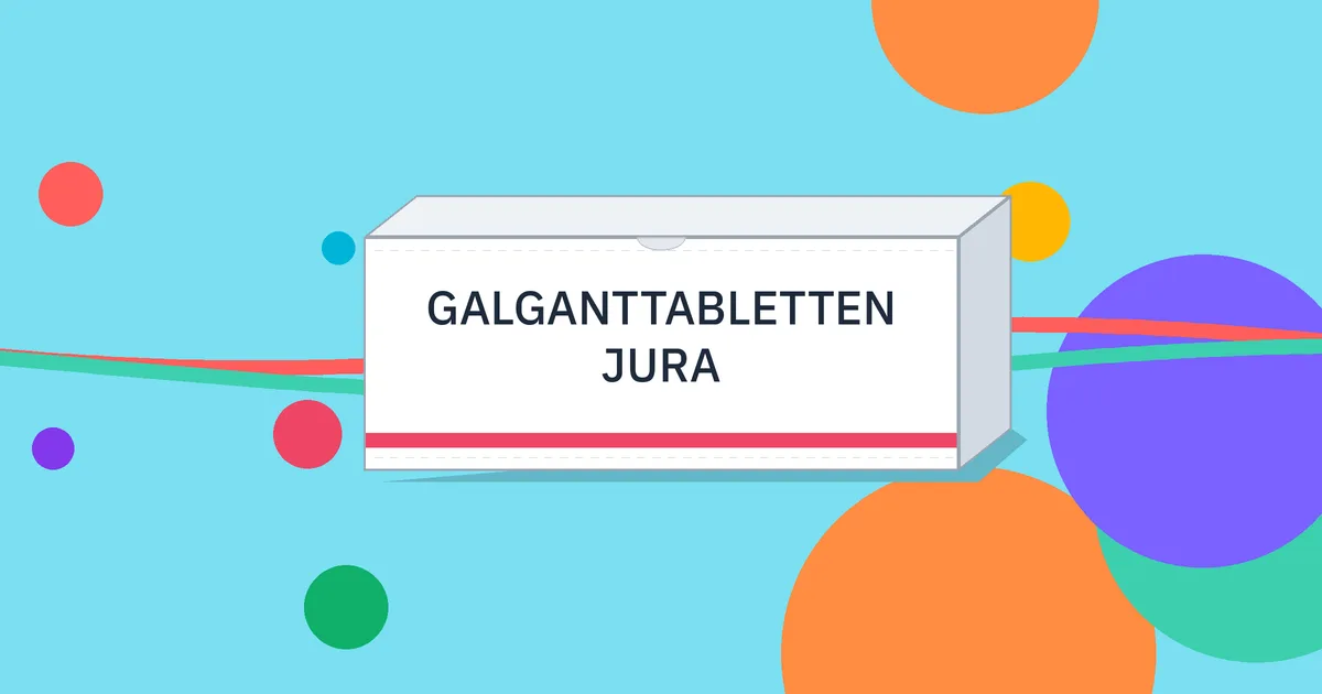 Symbolbild: Packung mit der Aufschrift GALGANTTABLETTEN JURA (PZN 04512702) – Verfügbarkeit und Bezug in Apotheken in Frankfurt am Main