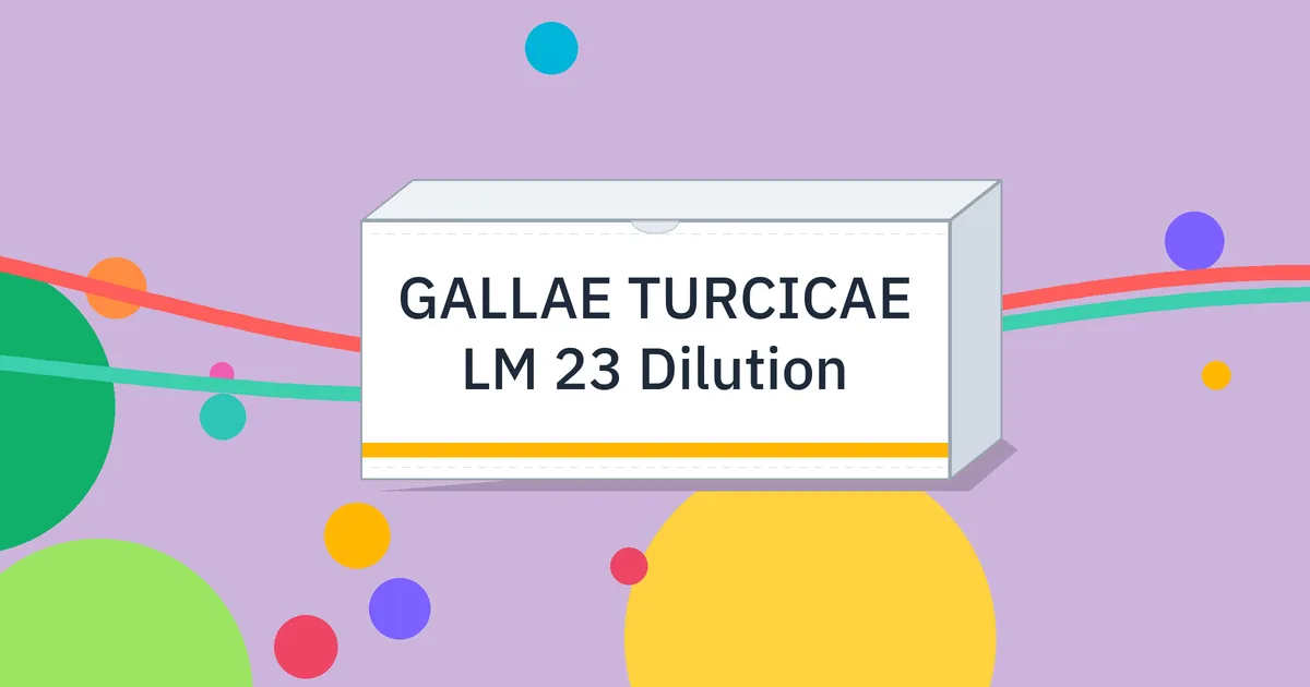 Symbolbild: Packung mit der Aufschrift GALLAE TURCICAE LM 23 Dilution (PZN 13498154) – Verfügbarkeit und Bezug in Apotheken in Frankfurt am Main