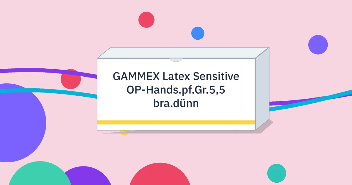 Symbolbild: Packung mit der Aufschrift GAMMEX Latex Sensitive OP-Hands.pf.Gr.5,5 bra.dünn (PZN 11237840) – Verfügbarkeit und Bezug in Apotheken in Frankfurt am Main