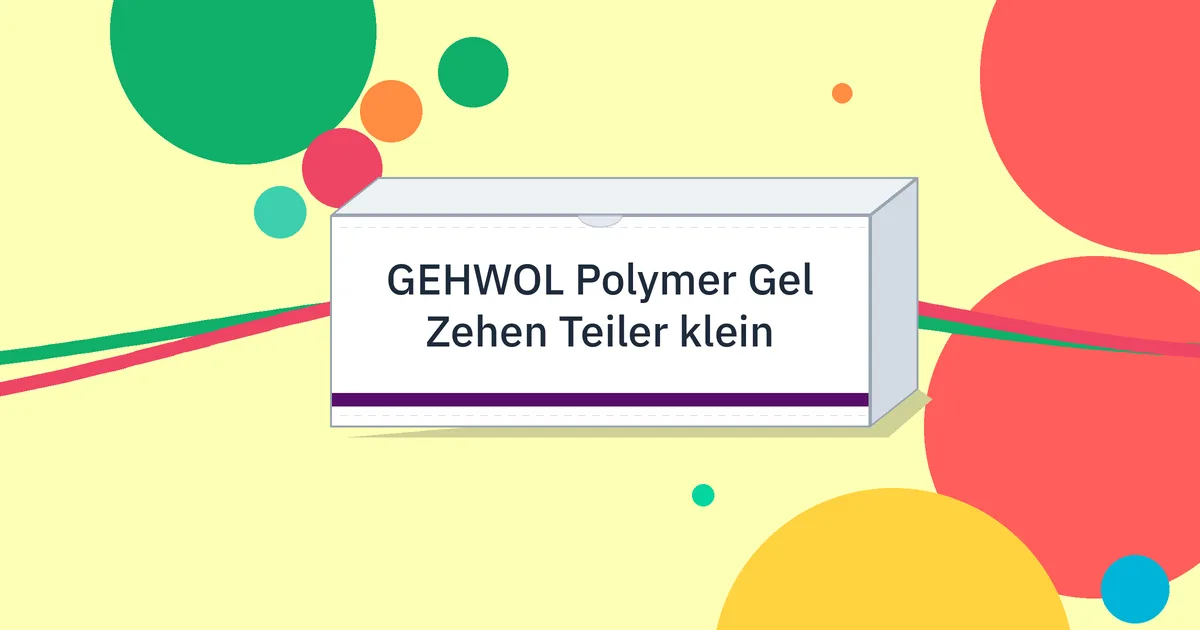 Symbolbild: Packung mit der Aufschrift GEHWOL Polymer Gel Zehen Teiler klein (PZN 01445632) – Verfügbarkeit und Bezug in Apotheken in Frankfurt am Main