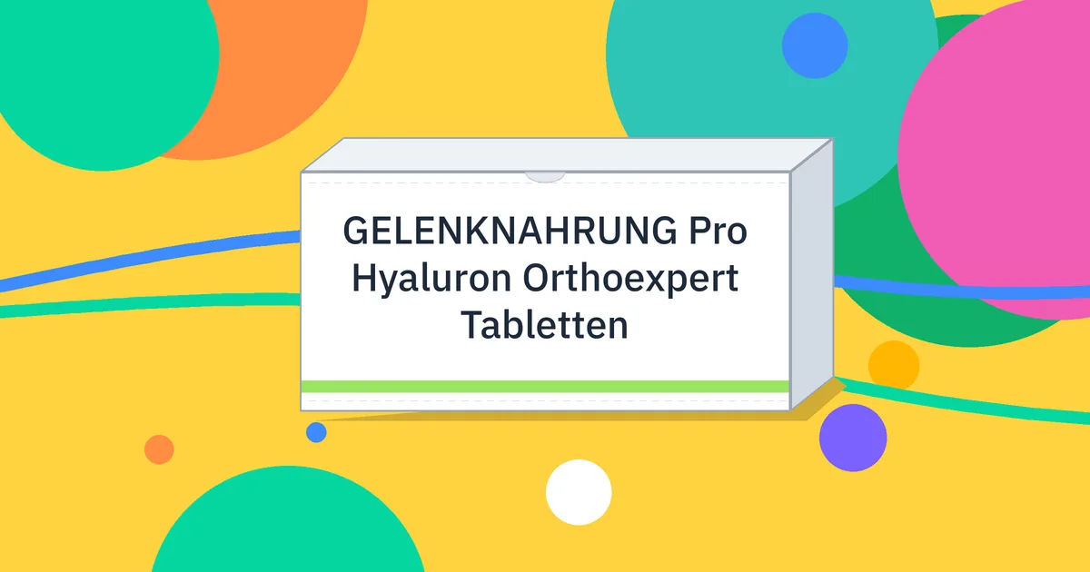 Symbolbild: Packung mit der Aufschrift GELENKNAHRUNG Pro Hyaluron Orthoexpert Tabletten (PZN 07510448) – Verfügbarkeit und Bezug in Apotheken in Frankfurt am Main