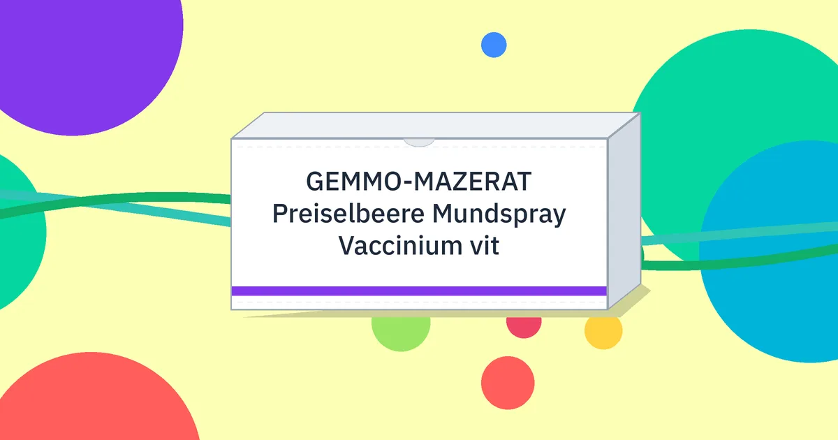 Symbolbild: Packung mit der Aufschrift GEMMO-MAZERAT Preiselbeere Mundspray Vaccinium vit (PZN 19842227) – Verfügbarkeit und Bezug in Apotheken in Frankfurt am Main