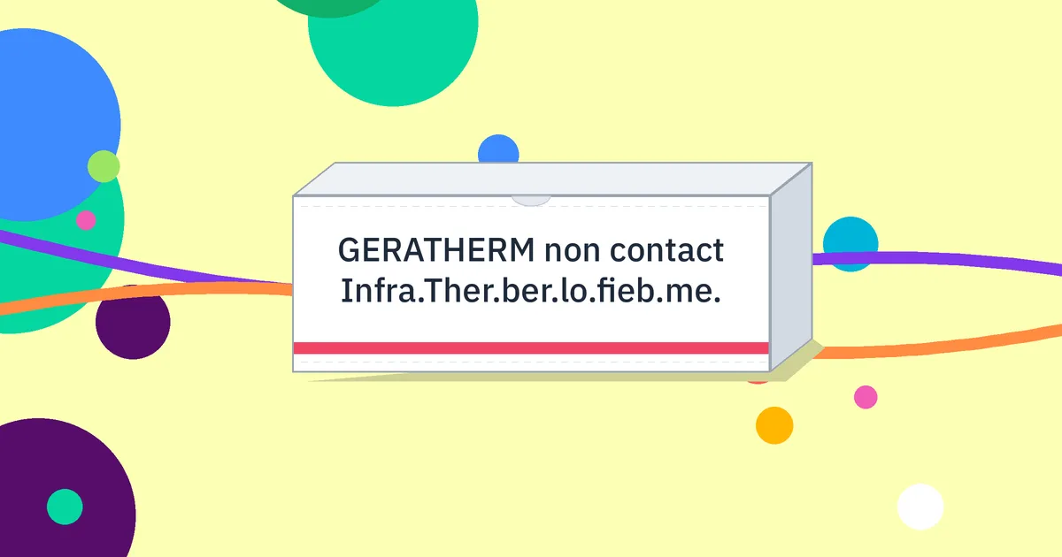 Symbolbild: Packung mit der Aufschrift GERATHERM non contact Infra.Ther.ber.lo.fieb.me. (PZN 06835071) – Verfügbarkeit und Bezug in Apotheken in Frankfurt am Main