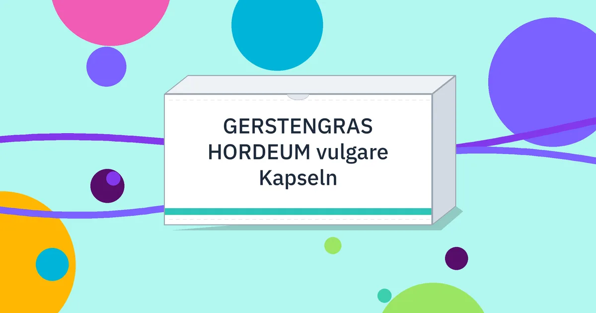 Symbolbild: Packung mit der Aufschrift GERSTENGRAS HORDEUM vulgare Kapseln (PZN 12521520) – Verfügbarkeit und Bezug in Apotheken in Frankfurt am Main
