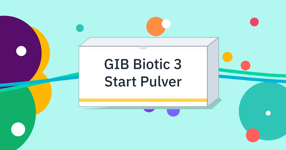 Symbolbild: Packung mit der Aufschrift GIB Biotic 3 Start Pulver (PZN 18893234) – Verfügbarkeit und Bezug in Apotheken in Frankfurt am Main