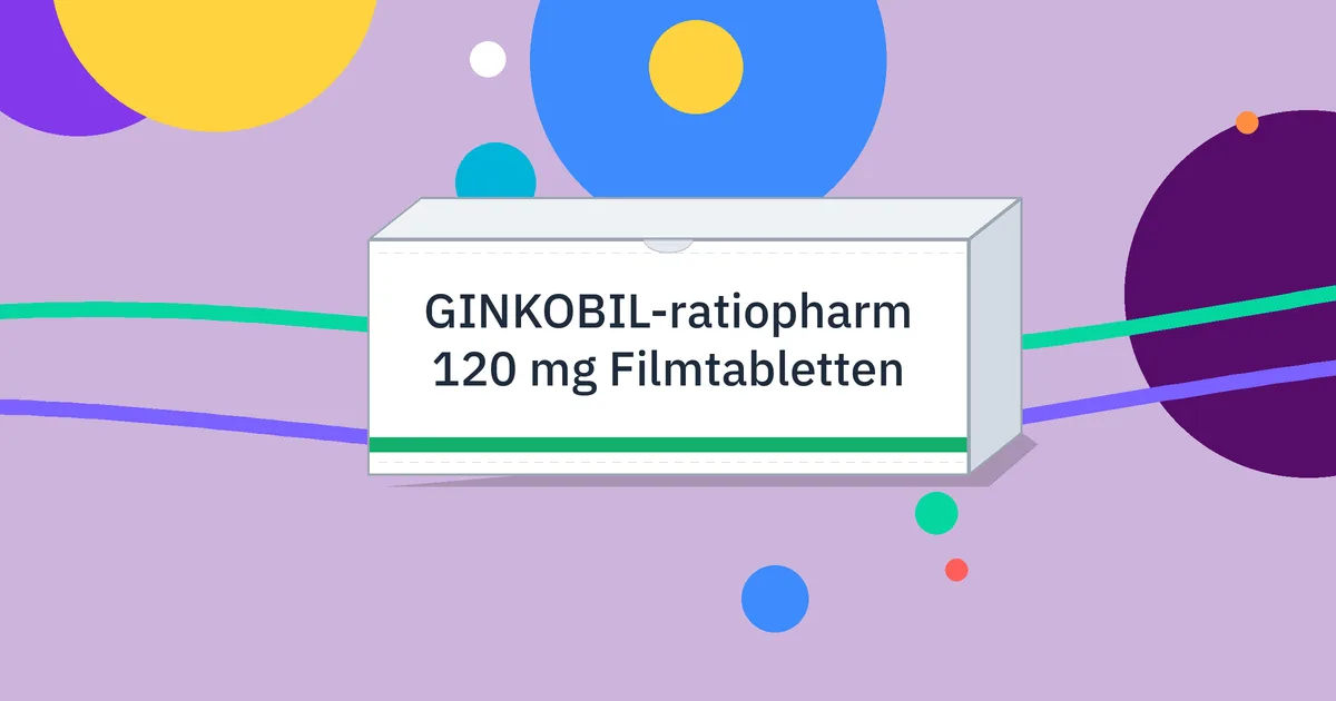 Symbolbild: Packung mit der Aufschrift GINKOBIL-ratiopharm 120 mg Filmtabletten (PZN 06680869) – Verfügbarkeit und Bezug in Apotheken in Frankfurt am Main