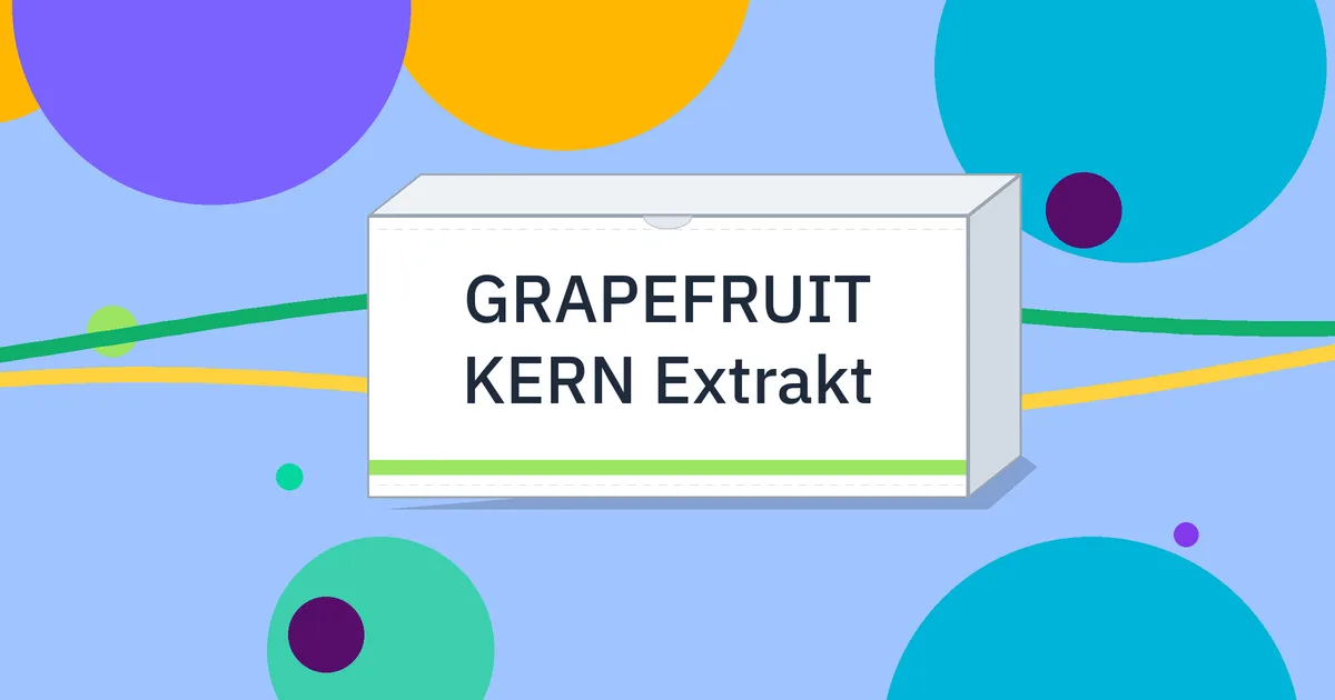 Symbolbild: Packung mit der Aufschrift GRAPEFRUIT KERN Extrakt (PZN 12552667) – Verfügbarkeit und Bezug in Apotheken in Frankfurt am Main