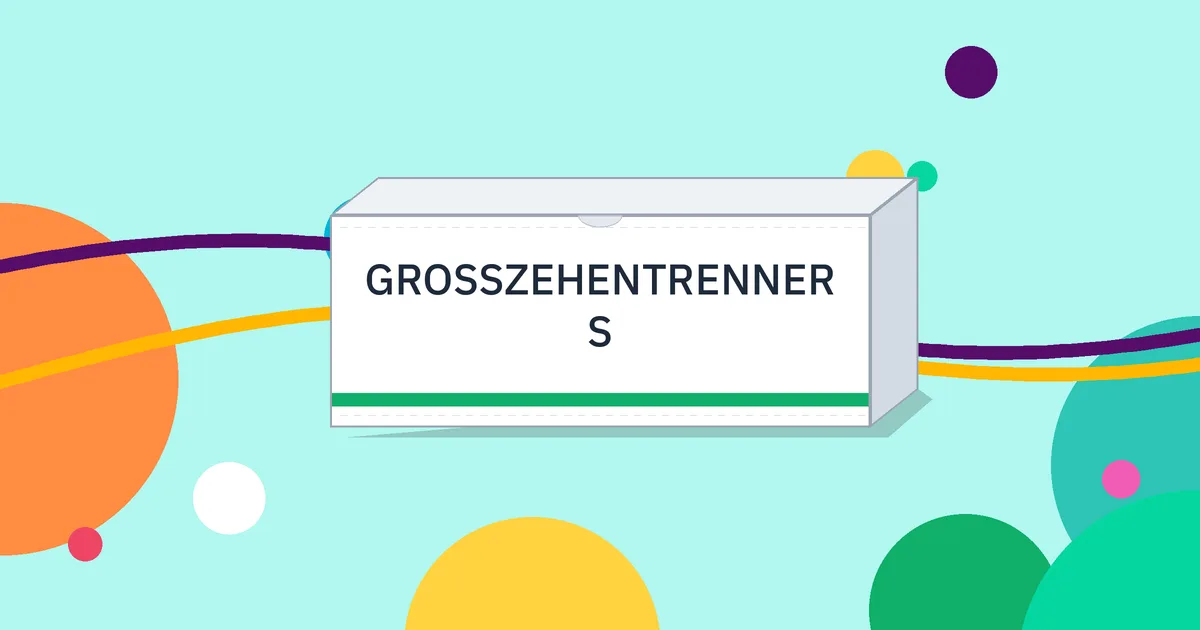 Symbolbild: Packung mit der Aufschrift GROSSZEHENTRENNER S (PZN 19073208) – Verfügbarkeit und Bezug in Apotheken in Frankfurt am Main