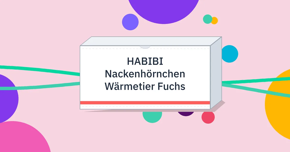 Symbolbild: Packung mit der Aufschrift HABIBI Nackenhörnchen Wärmetier Fuchs (PZN 15747288) – Verfügbarkeit und Bezug in Apotheken in Frankfurt am Main
