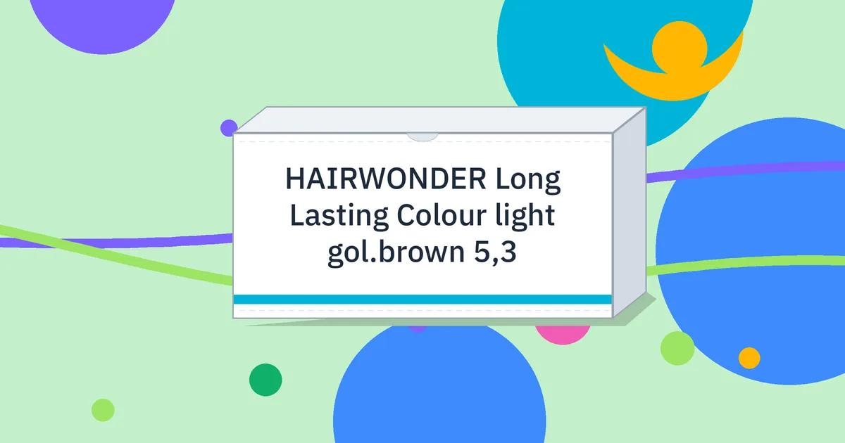 Symbolbild: Packung mit der Aufschrift HAIRWONDER Long Lasting Colour light gol.brown 5,3 (PZN 20630571) – Verfügbarkeit und Bezug in Apotheken in Frankfurt am Main