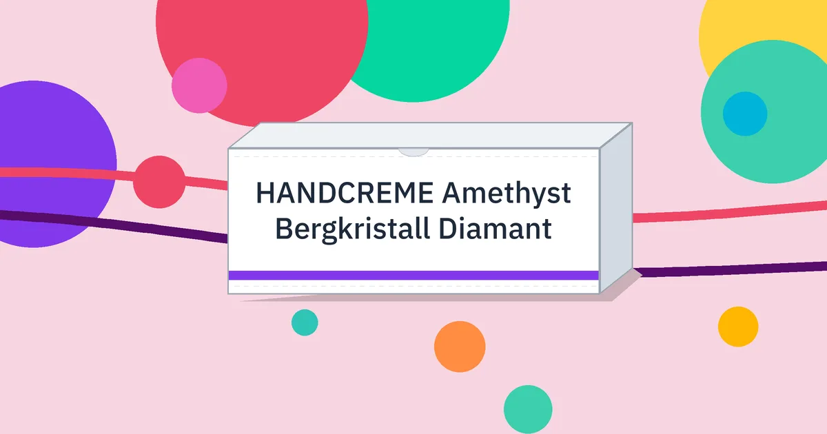 Symbolbild: Packung mit der Aufschrift HANDCREME Amethyst Bergkristall Diamant (PZN 18914545) – Verfügbarkeit und Bezug in Apotheken in Frankfurt am Main