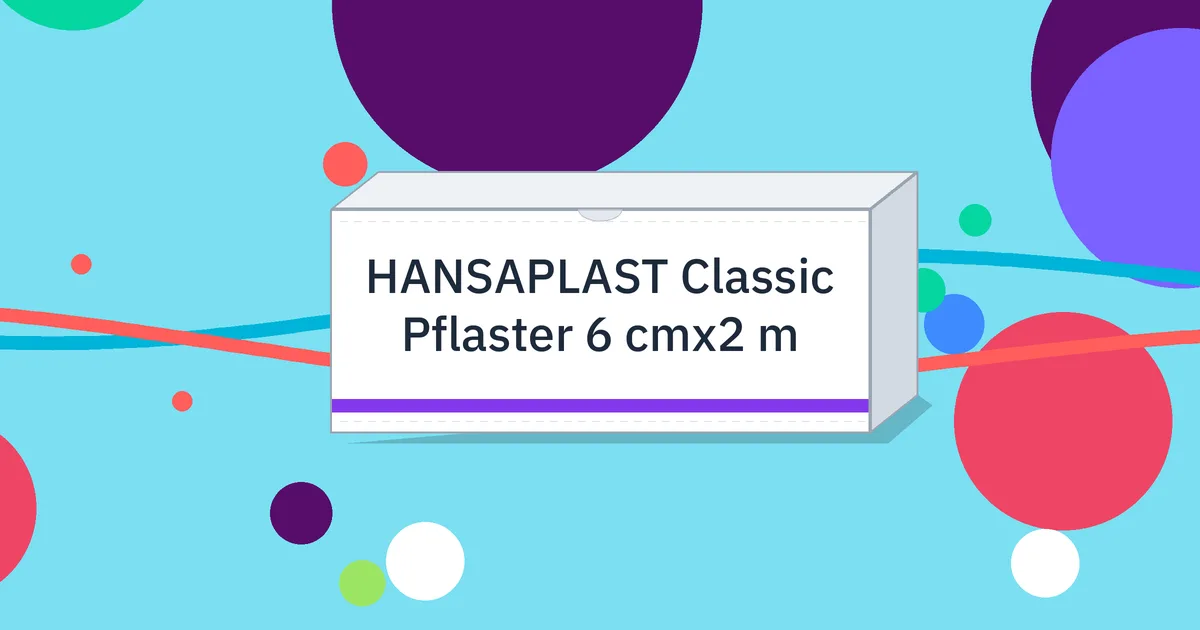 Symbolbild: Packung mit der Aufschrift HANSAPLAST Classic Pflaster 6 cmx2 m (PZN 16739693) – Verfügbarkeit und Bezug in Apotheken in Frankfurt am Main