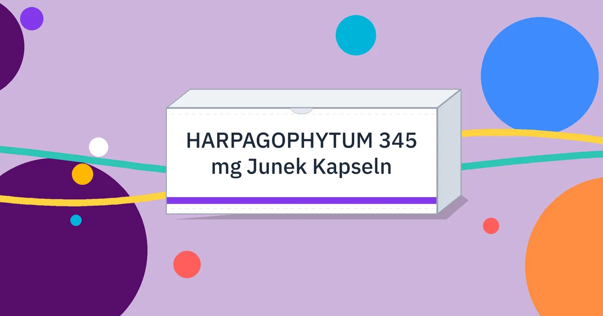 Symbolbild: Packung mit der Aufschrift HARPAGOPHYTUM 345 mg Junek Kapseln (PZN 20856766) – Verfügbarkeit und Bezug in Apotheken in Frankfurt am Main