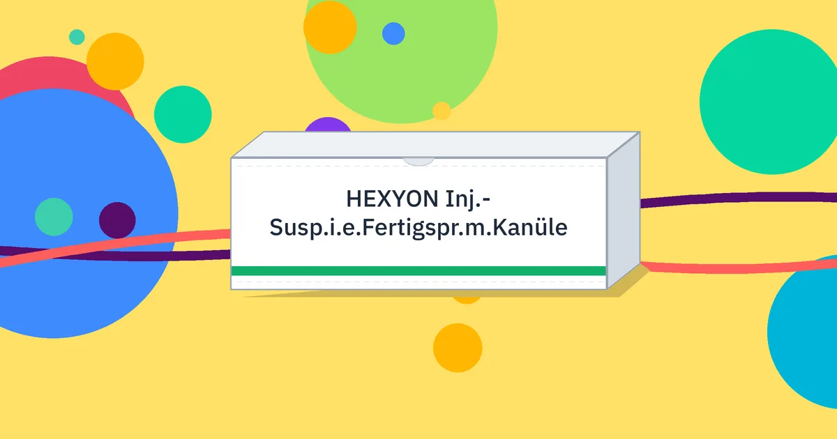 Symbolbild: Packung mit der Aufschrift HEXYON Inj.-Susp.i.e.Fertigspr.m.Kanüle (PZN 16008848) – Verfügbarkeit und Bezug in Apotheken in Frankfurt am Main