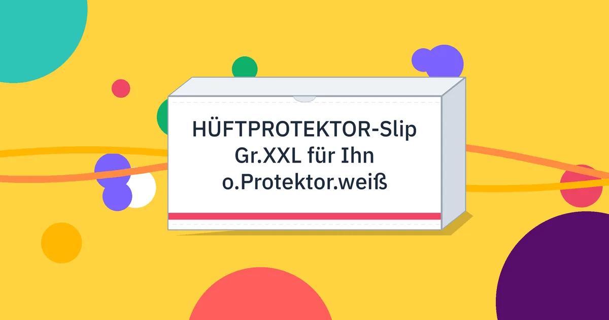 Symbolbild: Packung mit der Aufschrift HÜFTPROTEKTOR-Slip Gr.XXL für Ihn o.Protektor.weiß (PZN 14268172) – Verfügbarkeit und Bezug in Apotheken in Frankfurt am Main