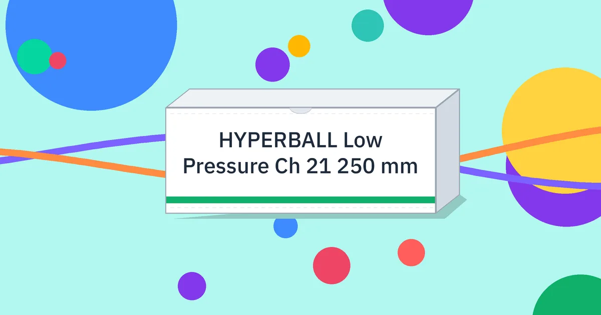 Symbolbild: Packung mit der Aufschrift HYPERBALL Low Pressure Ch 21 250 mm (PZN 00904026) – Verfügbarkeit und Bezug in Apotheken in Frankfurt am Main