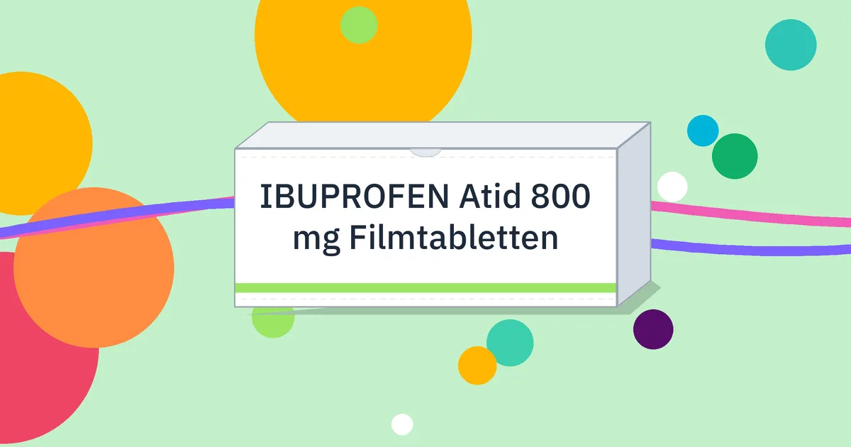 Symbolbild: Packung mit der Aufschrift IBUPROFEN Atid 800 mg Filmtabletten (PZN 08648060) – Verfügbarkeit und Bezug in Apotheken in Frankfurt am Main