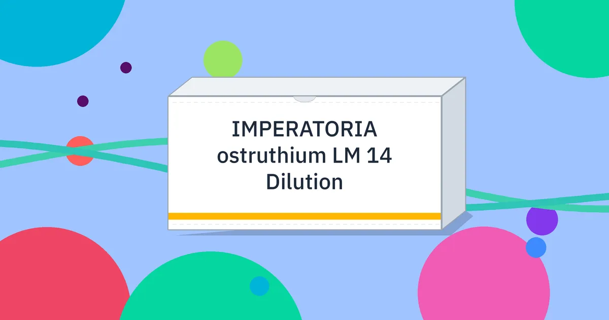 Symbolbild: Packung mit der Aufschrift IMPERATORIA ostruthium LM 14 Dilution (PZN 13559097) – Verfügbarkeit und Bezug in Apotheken in Frankfurt am Main