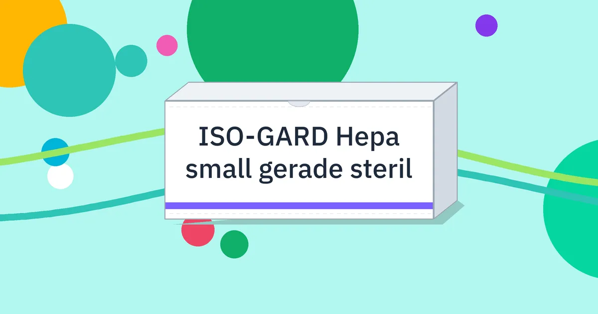 Symbolbild: Packung mit der Aufschrift ISO-GARD Hepa small gerade steril (PZN 00893624) – Verfügbarkeit und Bezug in Apotheken in Frankfurt am Main