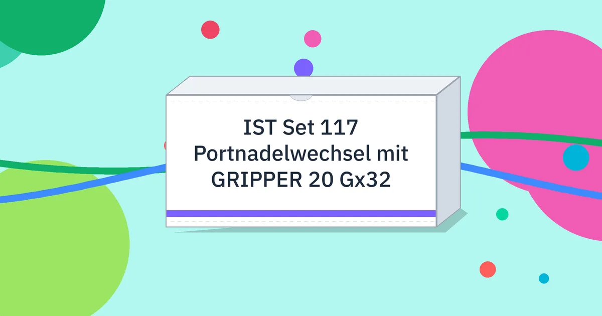 Symbolbild: Packung mit der Aufschrift IST Set 117 Portnadelwechsel mit GRIPPER 20 Gx32 (PZN 10049711) – Verfügbarkeit und Bezug in Apotheken in Frankfurt am Main