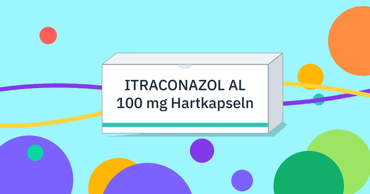 Symbolbild: Packung mit der Aufschrift ITRACONAZOL AL 100 mg Hartkapseln (PZN 07601955) – Verfügbarkeit und Bezug in Apotheken in Frankfurt am Main