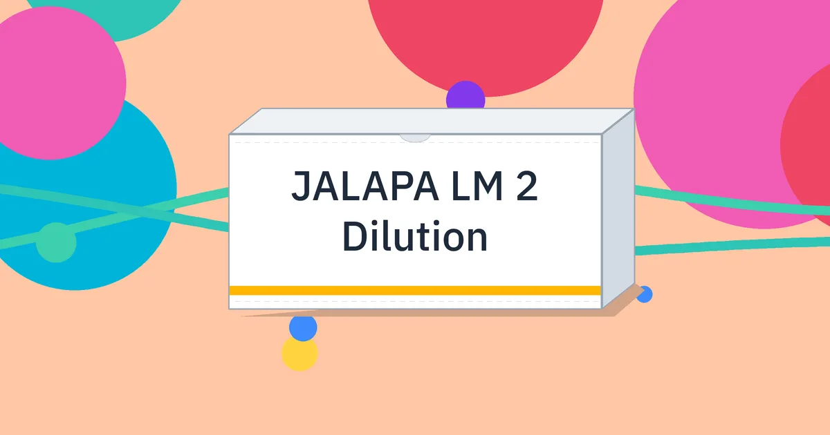 Symbolbild: Packung mit der Aufschrift JALAPA LM 2 Dilution (PZN 13561740) – Verfügbarkeit und Bezug in Apotheken in Frankfurt am Main