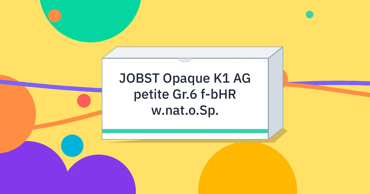 Symbolbild: Packung mit der Aufschrift JOBST Opaque K1 AG petite Gr.6 f-bHR w.nat.o.Sp. (PZN 13087793) – Verfügbarkeit und Bezug in Apotheken in Frankfurt am Main