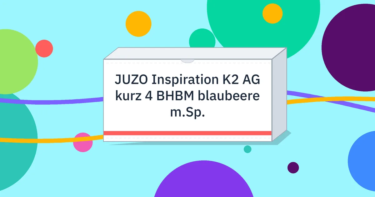 Symbolbild: Packung mit der Aufschrift JUZO Inspiration K2 AG kurz 4 BHBM blaubeere m.Sp. (PZN 14875529) – Verfügbarkeit und Bezug in Apotheken in Frankfurt am Main