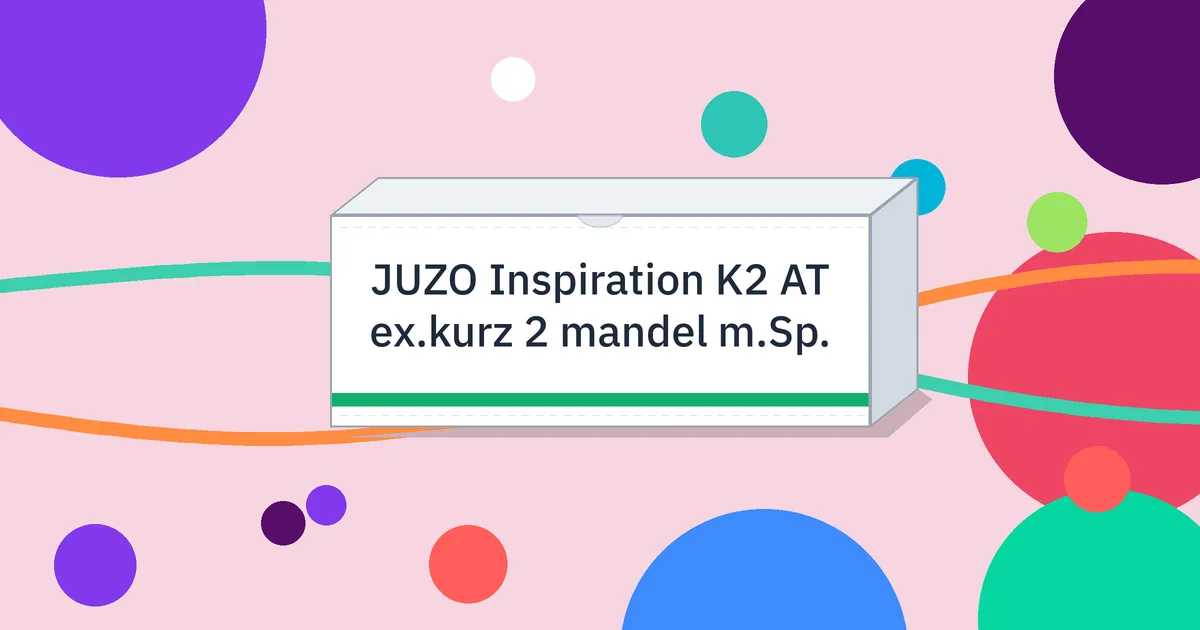 Symbolbild: Packung mit der Aufschrift JUZO Inspiration K2 AT ex.kurz 2 mandel m.Sp. (PZN 14952773) – Verfügbarkeit und Bezug in Apotheken in Frankfurt am Main