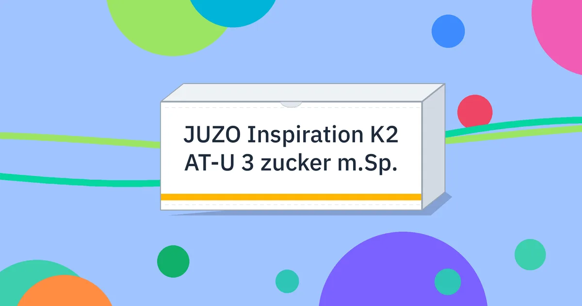Symbolbild: Packung mit der Aufschrift JUZO Inspiration K2 AT-U 3 zucker m.Sp. (PZN 14927918) – Verfügbarkeit und Bezug in Apotheken in Frankfurt am Main