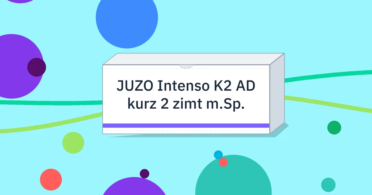 Symbolbild: Packung mit der Aufschrift JUZO Intenso K2 AD kurz 2 zimt m.Sp. (PZN 18607346) – Verfügbarkeit und Bezug in Apotheken in Frankfurt am Main