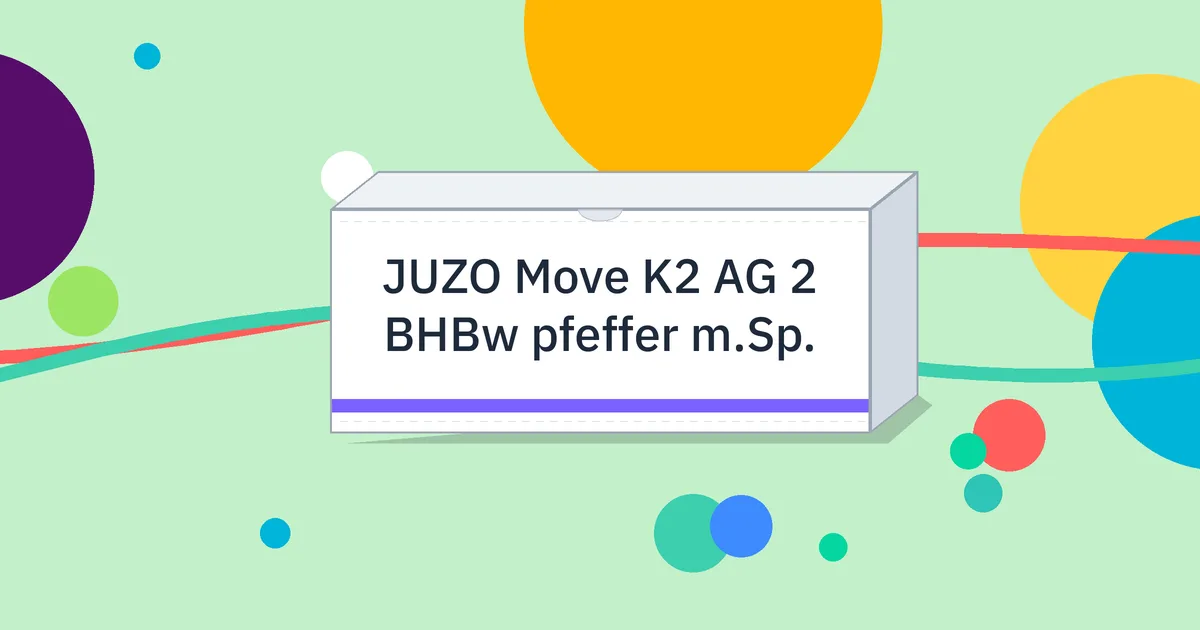 Symbolbild: Packung mit der Aufschrift JUZO Move K2 AG 2 BHBw pfeffer m.Sp. (PZN 16645822) – Verfügbarkeit und Bezug in Apotheken in Frankfurt am Main