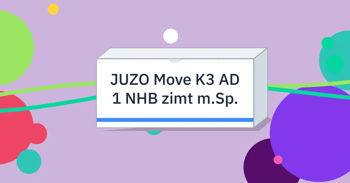 Symbolbild: Packung mit der Aufschrift JUZO Move K3 AD 1 NHB zimt m.Sp. (PZN 18566794) – Verfügbarkeit und Bezug in Apotheken in Frankfurt am Main