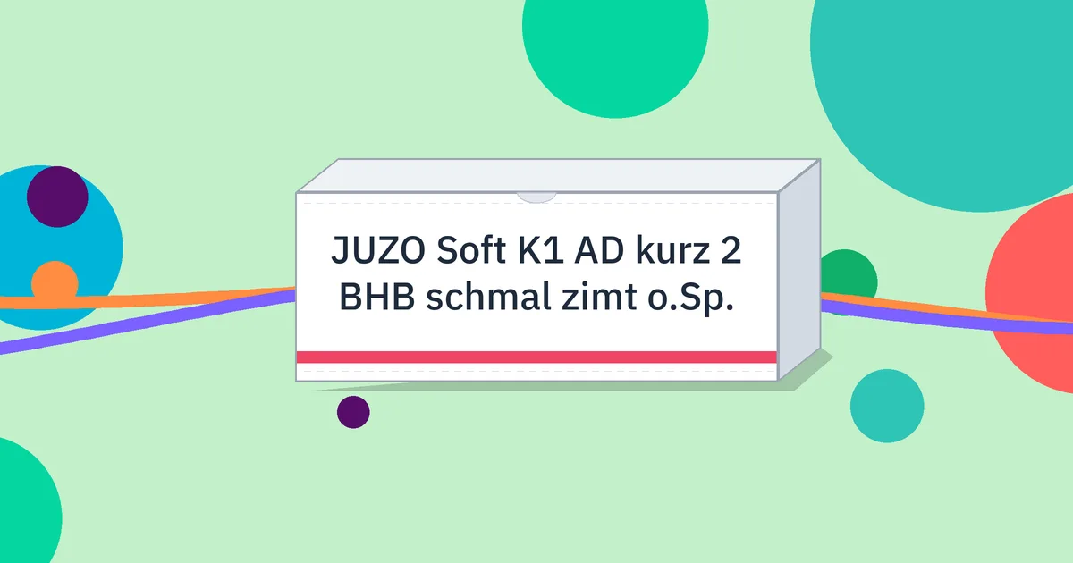 Symbolbild: Packung mit der Aufschrift JUZO Soft K1 AD kurz 2 BHB schmal zimt o.Sp. (PZN 15463585) – Verfügbarkeit und Bezug in Apotheken in Frankfurt am Main