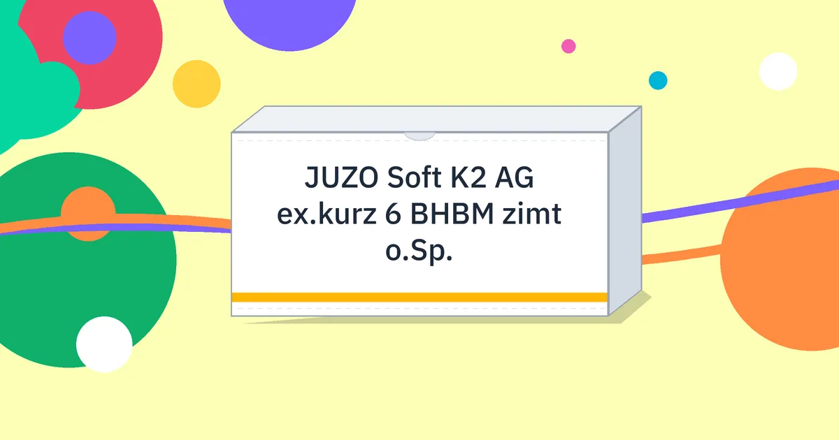 Symbolbild: Packung mit der Aufschrift JUZO Soft K2 AG ex.kurz 6 BHBM zimt o.Sp. (PZN 14862171) – Verfügbarkeit und Bezug in Apotheken in Frankfurt am Main