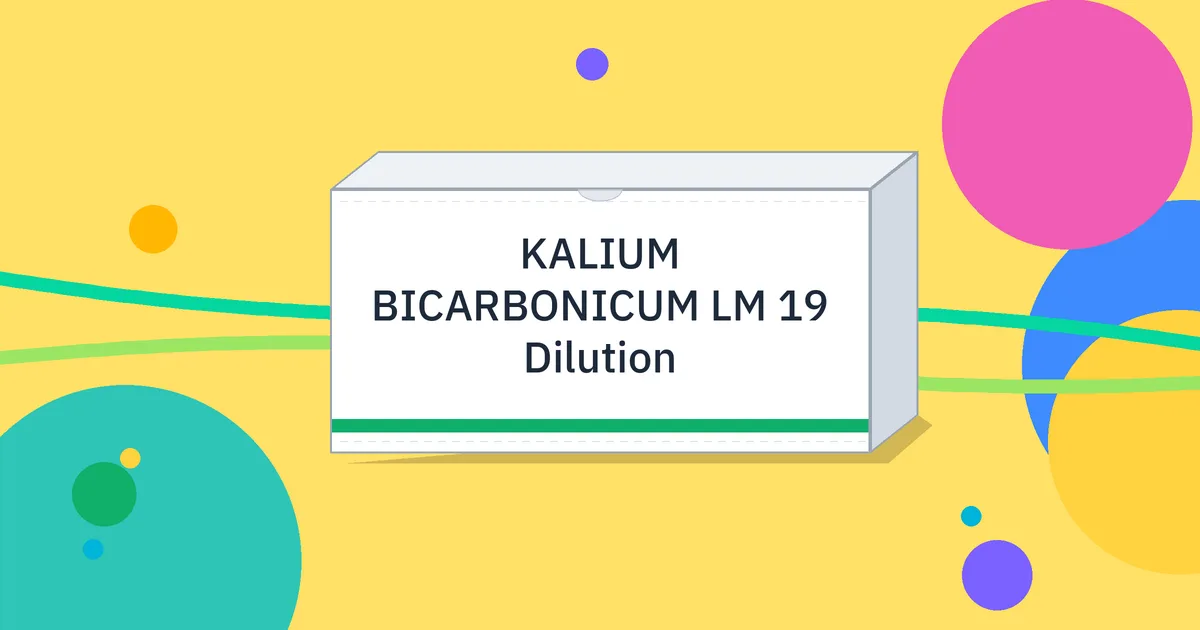 Symbolbild: Packung mit der Aufschrift KALIUM BICARBONICUM LM 19 Dilution (PZN 13783529) – Verfügbarkeit und Bezug in Apotheken in Frankfurt am Main