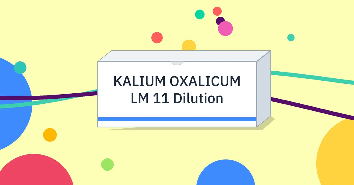 Symbolbild: Packung mit der Aufschrift KALIUM OXALICUM LM 11 Dilution (PZN 12923626) – Verfügbarkeit und Bezug in Apotheken in Frankfurt am Main