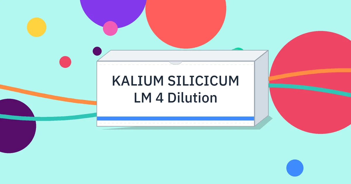 Symbolbild: Packung mit der Aufschrift KALIUM SILICICUM LM 4 Dilution (PZN 12925795) – Verfügbarkeit und Bezug in Apotheken in Frankfurt am Main